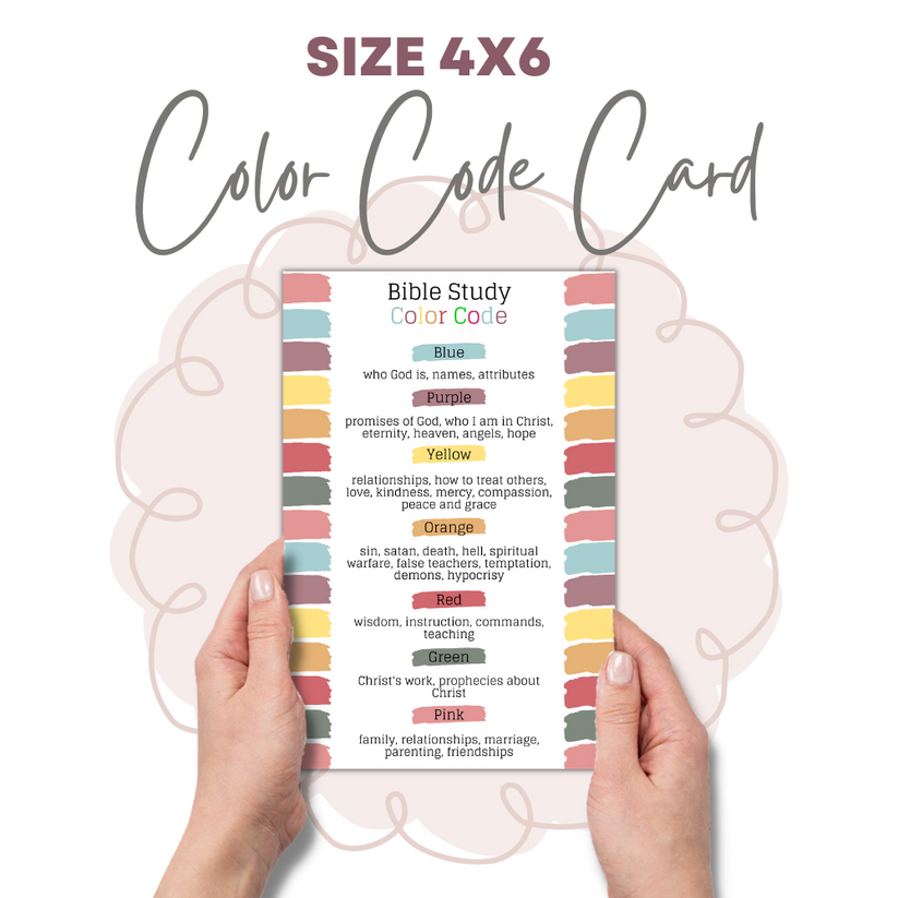 Printable Bible Study Color Code & Bible Study Color Code Bookmark *Di ...