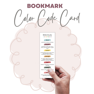 Printable Bible Study Color Code & Bible Study Color Code Bookmark *Di ...