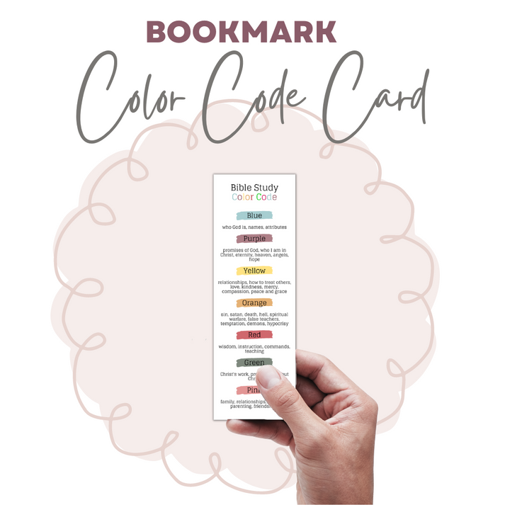 Printable Bible Study Color Code & Bible Study Color Code Bookmark *Di ...