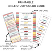 Printable Bible Study Color Code & Bible Study Color Code Bookmark *Di ...